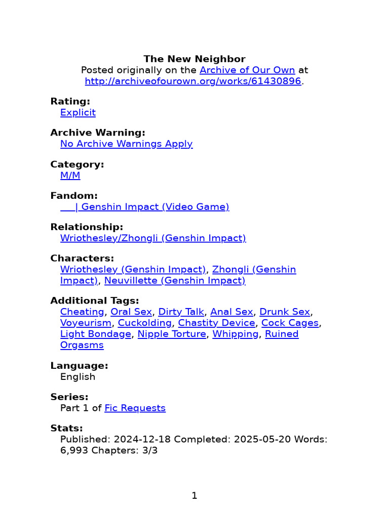 The New Neighbor | PDF