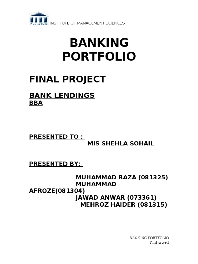 Banking Portfolio | PDF | Guarantee | Banks