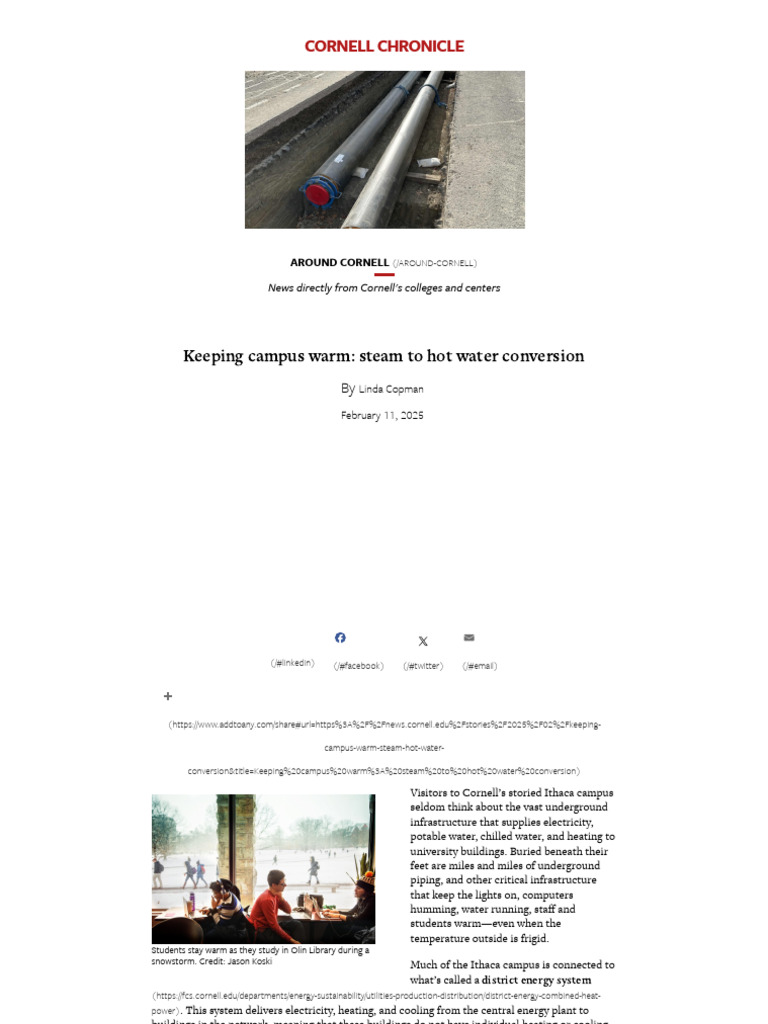 Cornell's Hot Water Conversion Benefits | PDF | Water Heating | Steam
