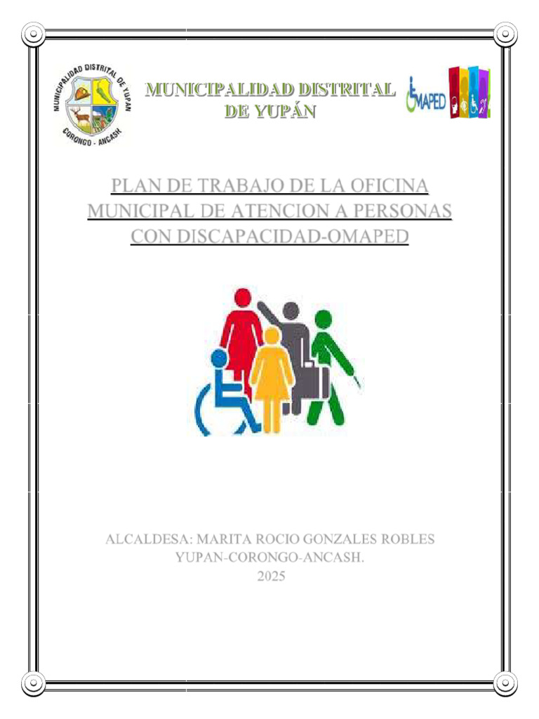 Plan de Trabajo OMAPED Yupán 2025 | PDF | Invalidez | Accesibilidad