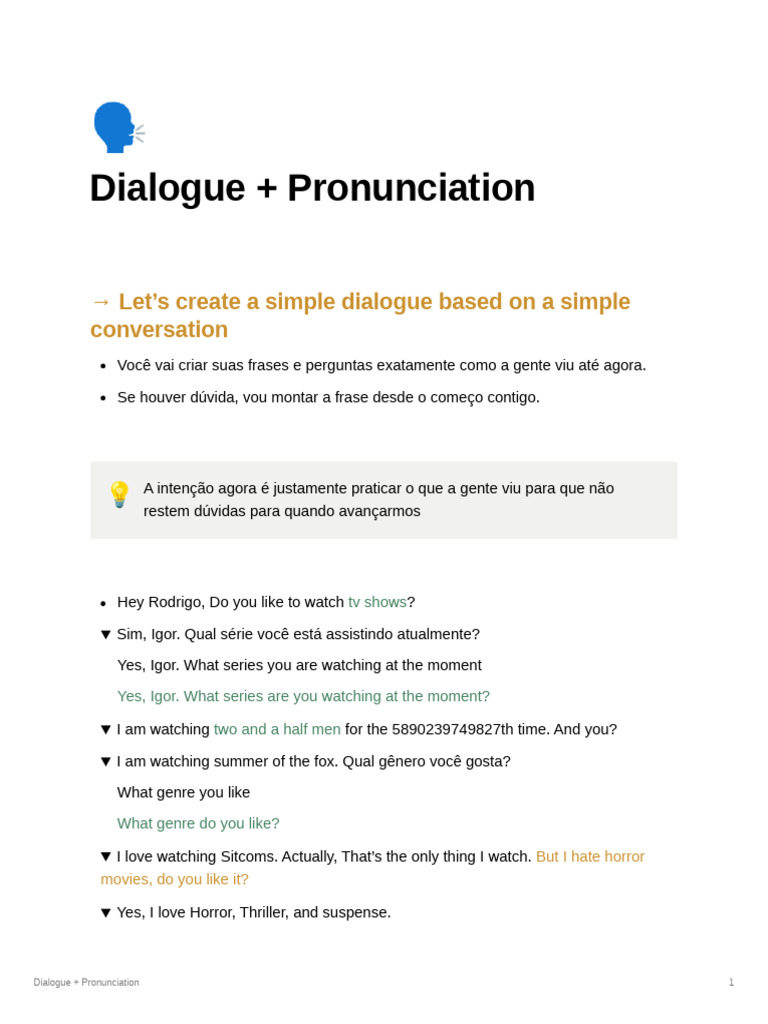 English Dialogue and Pronunciation Practice | PDF