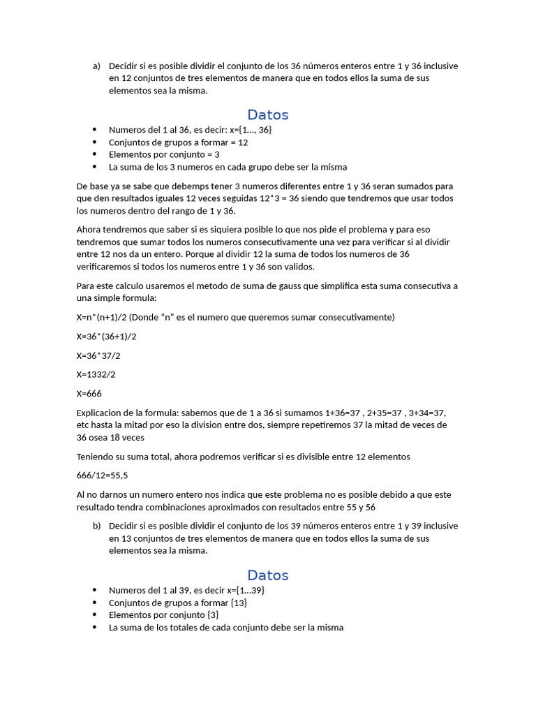 Dividir Números en Conjuntos Iguales | PDF | Matemáticas Aplicadas