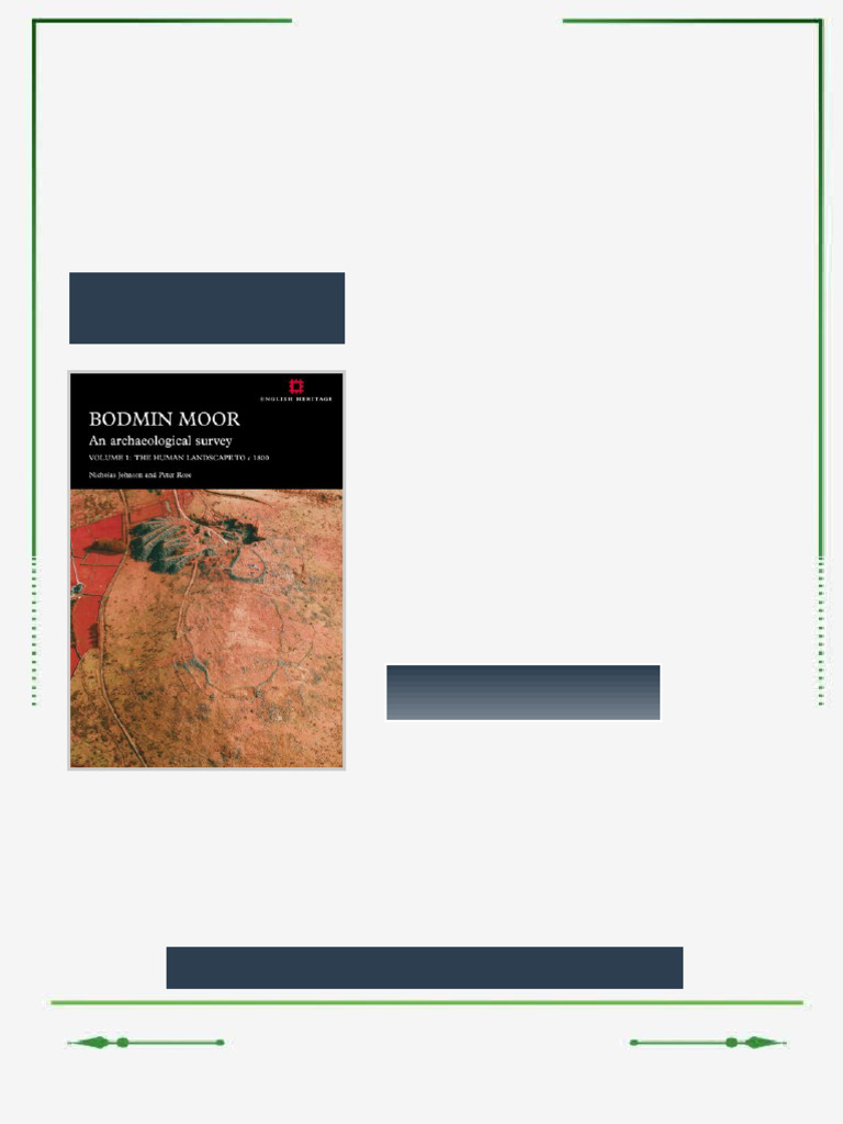Bodmin Moor An Archaeological Survey Vol 1 The Human Landscape to c ...