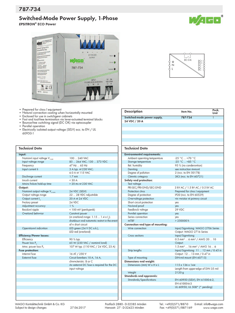 24V 20A Switched-Mode Power Supply | PDF | Power Supply | Alternating ...