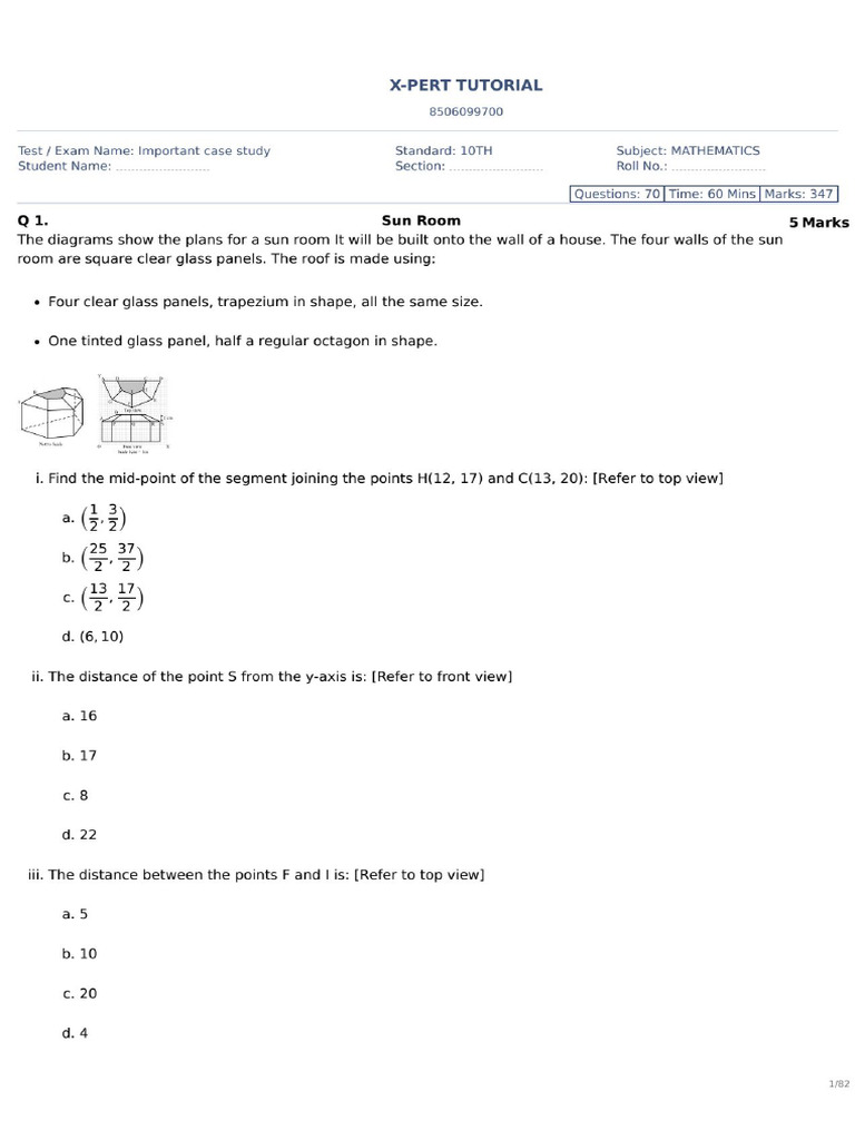Important Case Study -10TH-MATHEMATICS | PDF