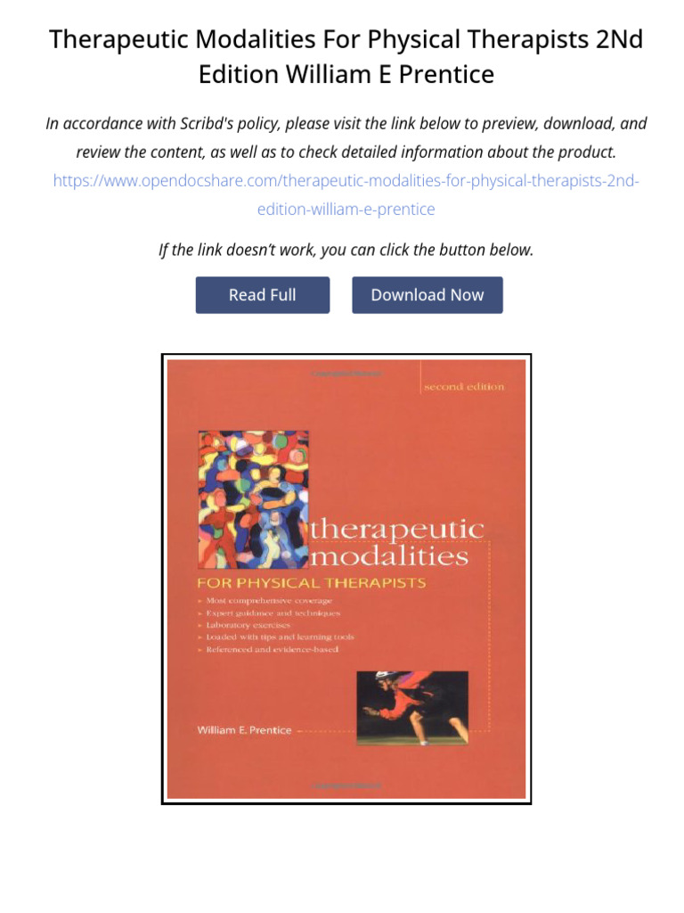 Therapeutic Modalities for Physical Therapists 2nd Edition William E ...