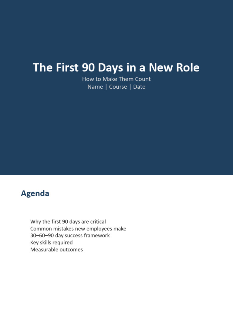 Mastering Your First 90 Days at Work | PDF