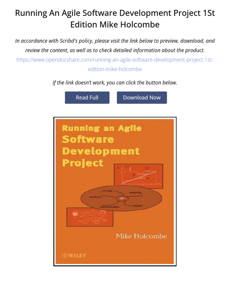 Running an Agile Software Development Project 1st Edition Mike Holcombe ...