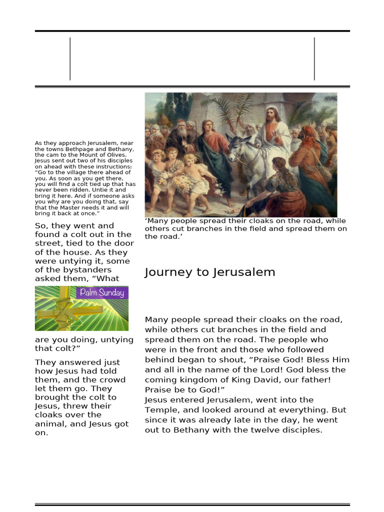 Jesus' Triumphal Entry into Jerusalem | PDF | Page Layout | Jesus