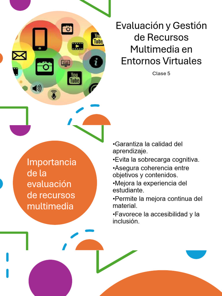 Clase 5 Evaluación y Gestión de Recursos Multimedia en Entornos | PDF ...