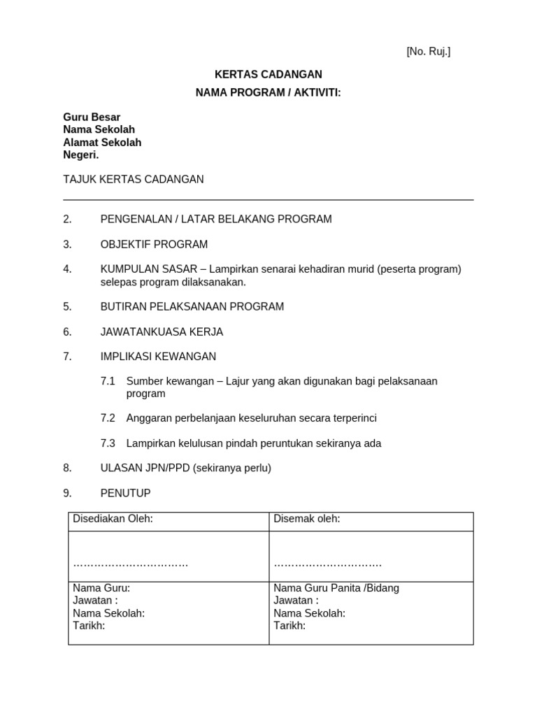 Format Kertas Kerja | PDF