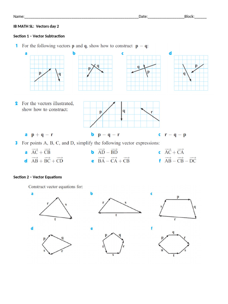 Vectors - Practice Day 2 | PDF