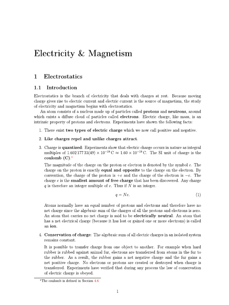 Electricity & Magnetism | PDF