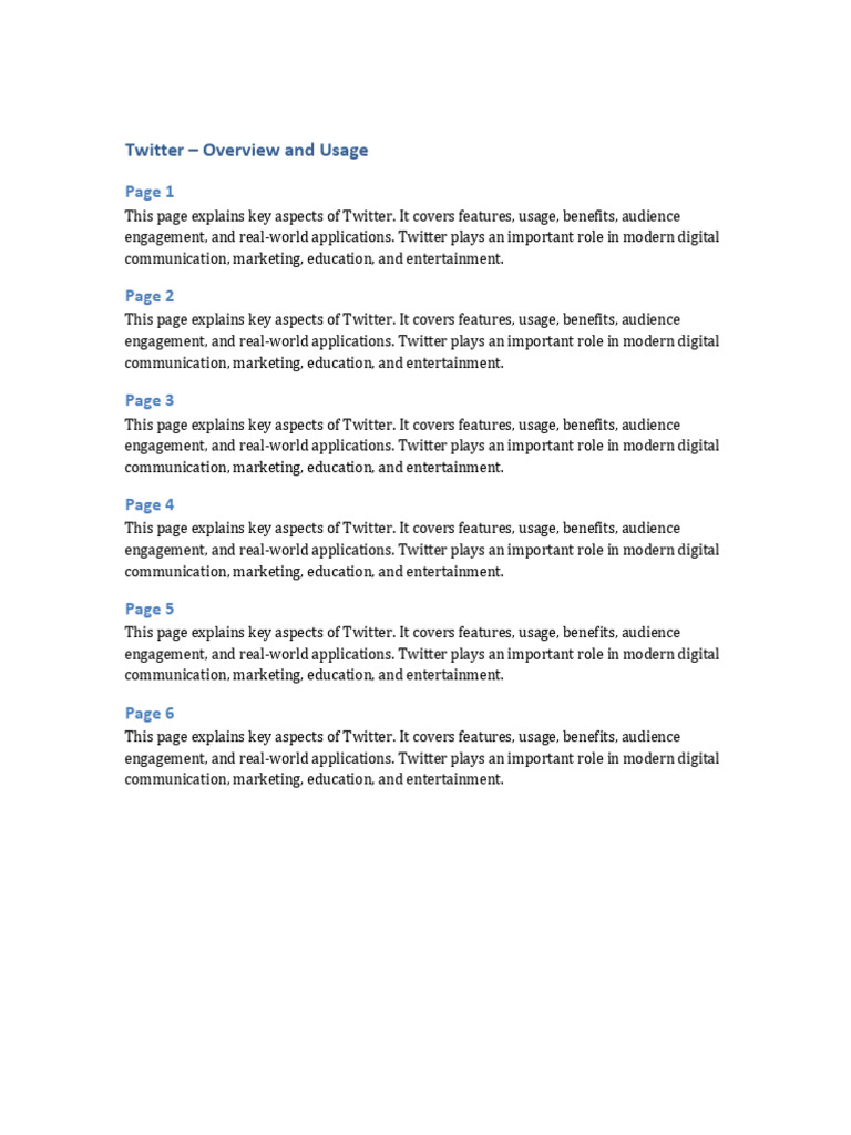 Twitter Features and Usage Guide | PDF