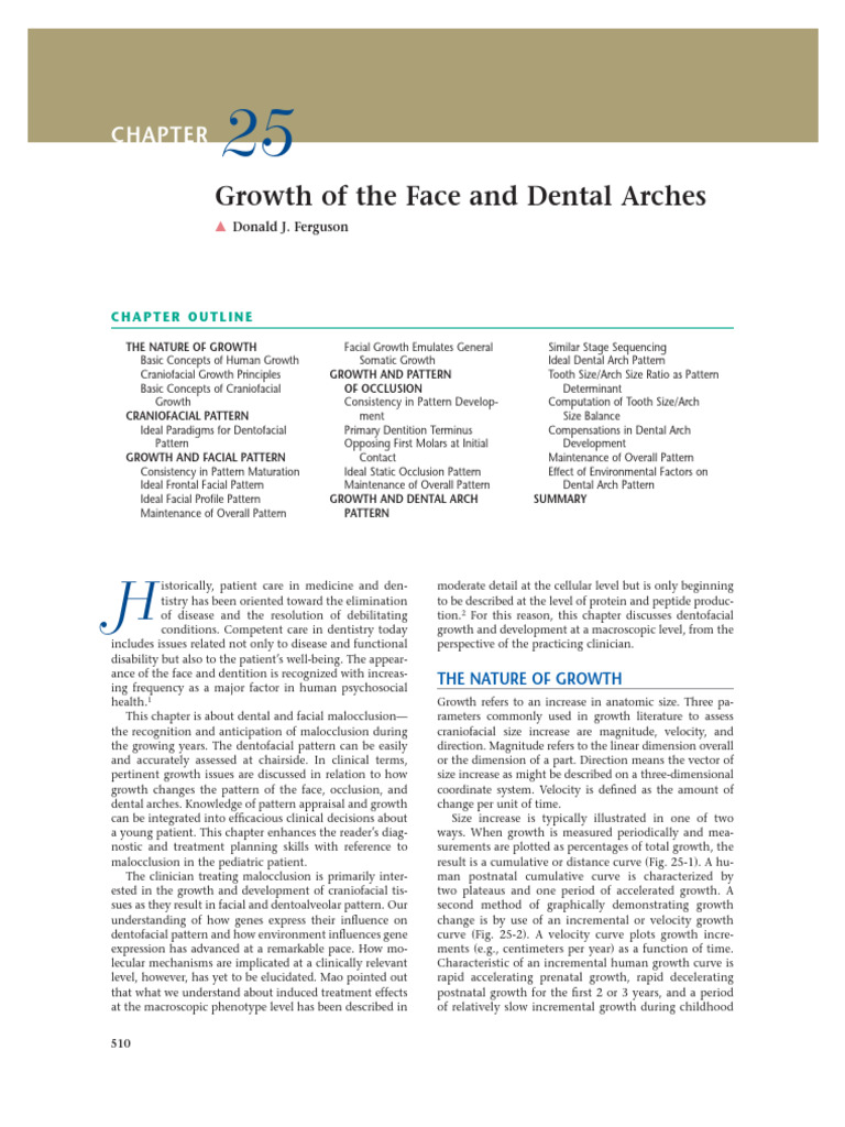 Growth of the Face and Dental Arches | PDF | Skull | Bone