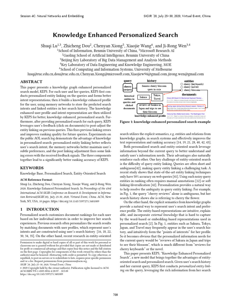 2020 Sigir Knowledge Ps | PDF | Information Retrieval | Information
