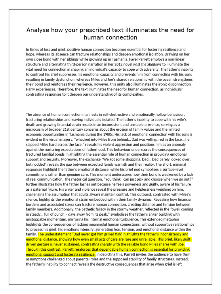 The Importance of Human Connection in Grief | PDF | Psychological ...