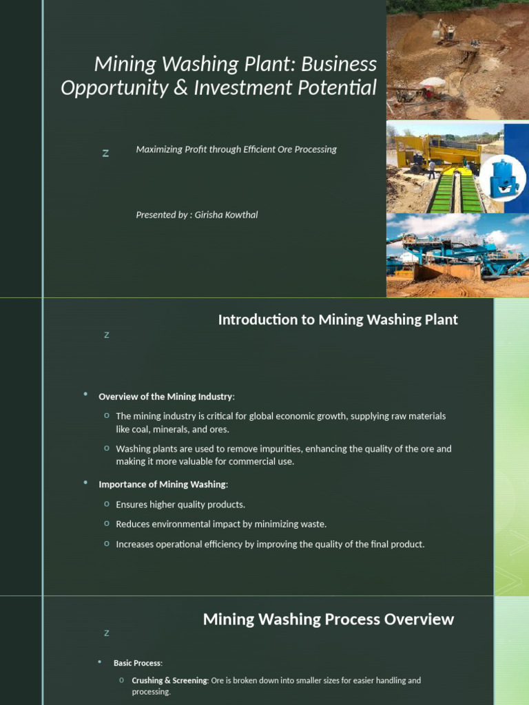 Mining Washing Plant Investment Guide | PDF | Mining | Waste