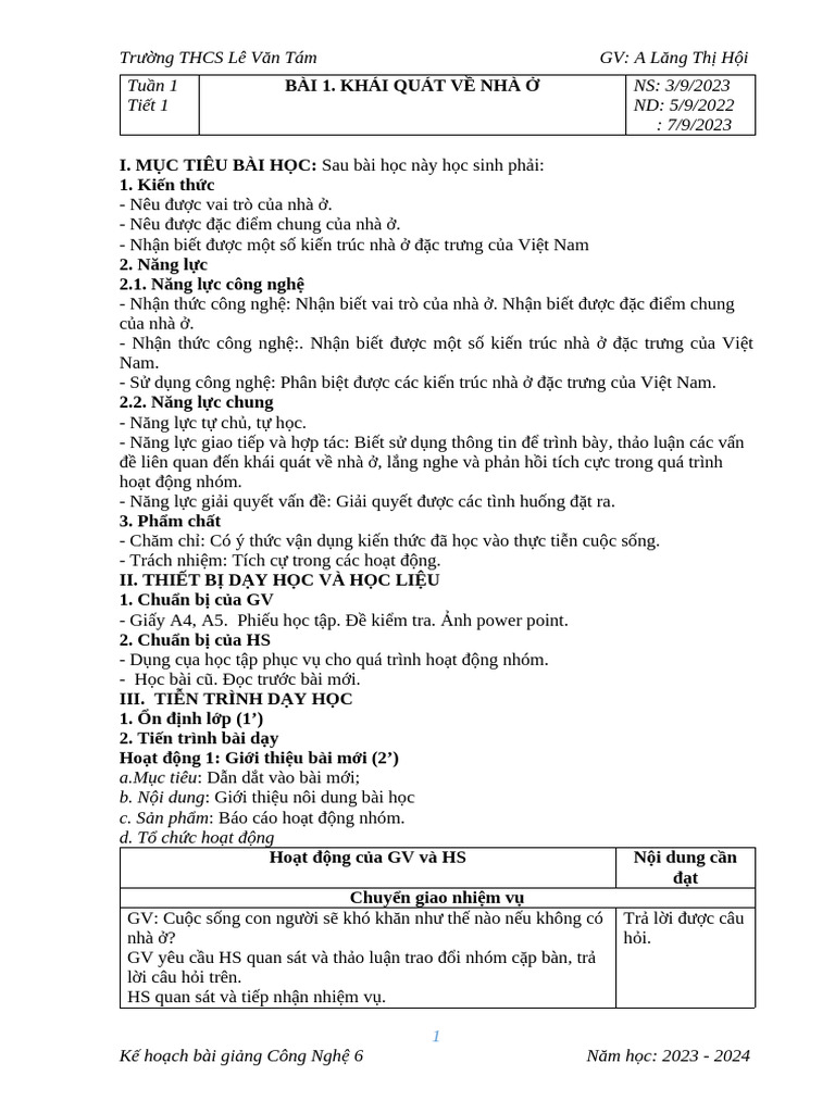 CN6 B1 Tiet1 Tuan1 | PDF