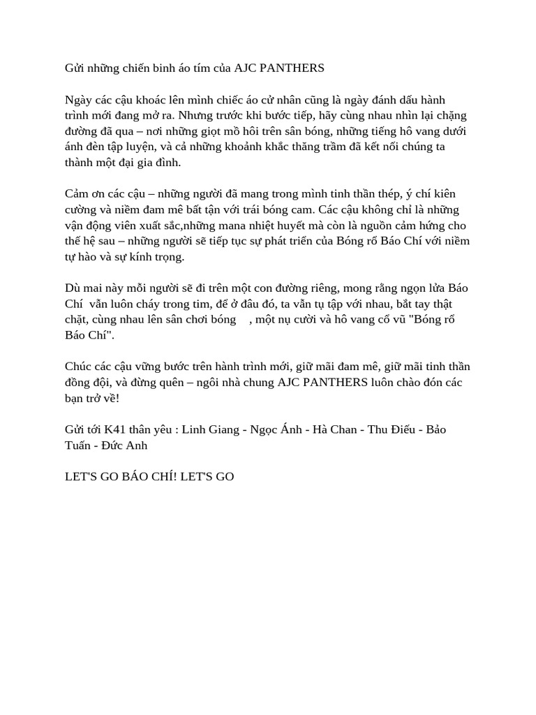 Cap Ajc Panthers | PDF