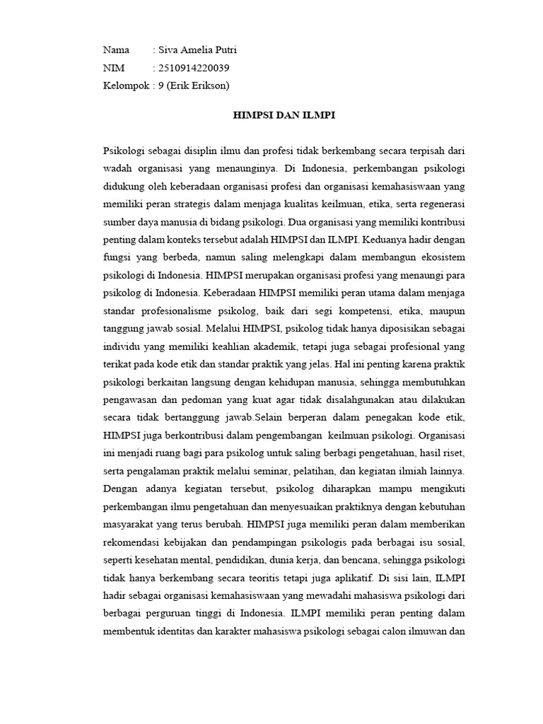 Sinergi HIMPSI dan ILMPI dalam Psikologi | PDF
