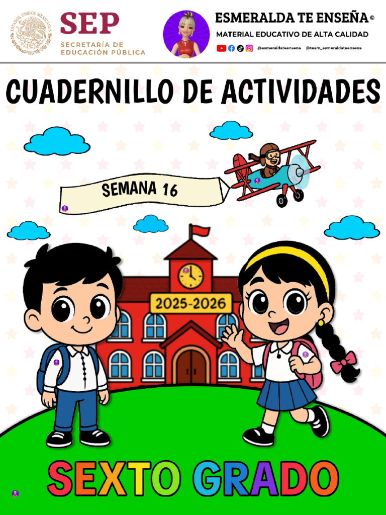 SEM.16 6° CUADERNILLO DE ACTIVIDADES ?⭐ ESMERALDA TE ENSEÑA - SEP_NEM | PDF | Gases | Volumen