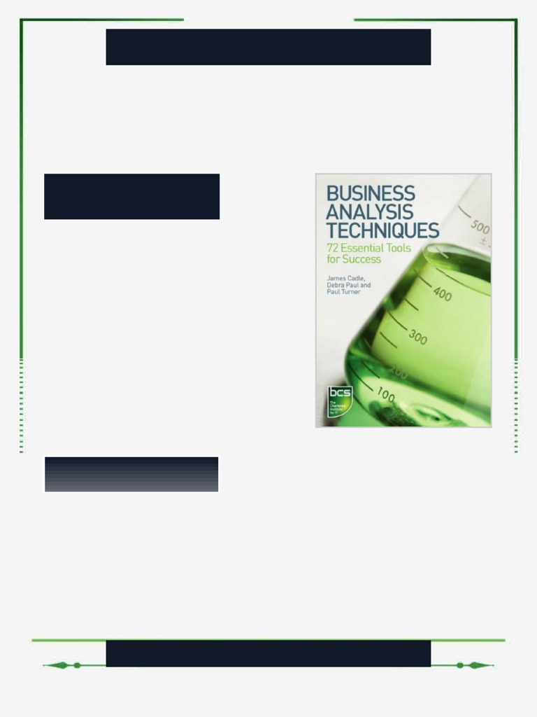 Business Analysis Techniques 72 Essential Tools for Success 1st Edition ...