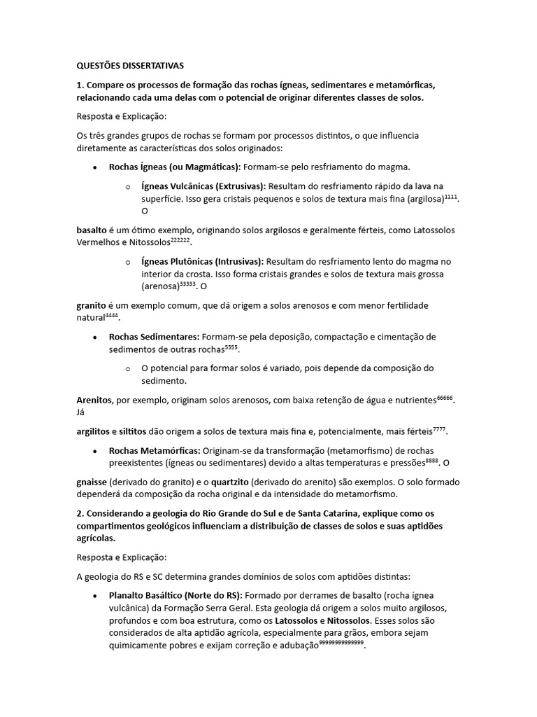 lista _1 | PDF | Rocha ígnea | Rochas (Geologia)