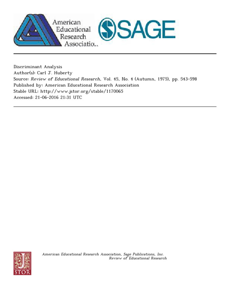 Huberty 1975 | PDF | Matrix (Mathematics) | Factor Analysis