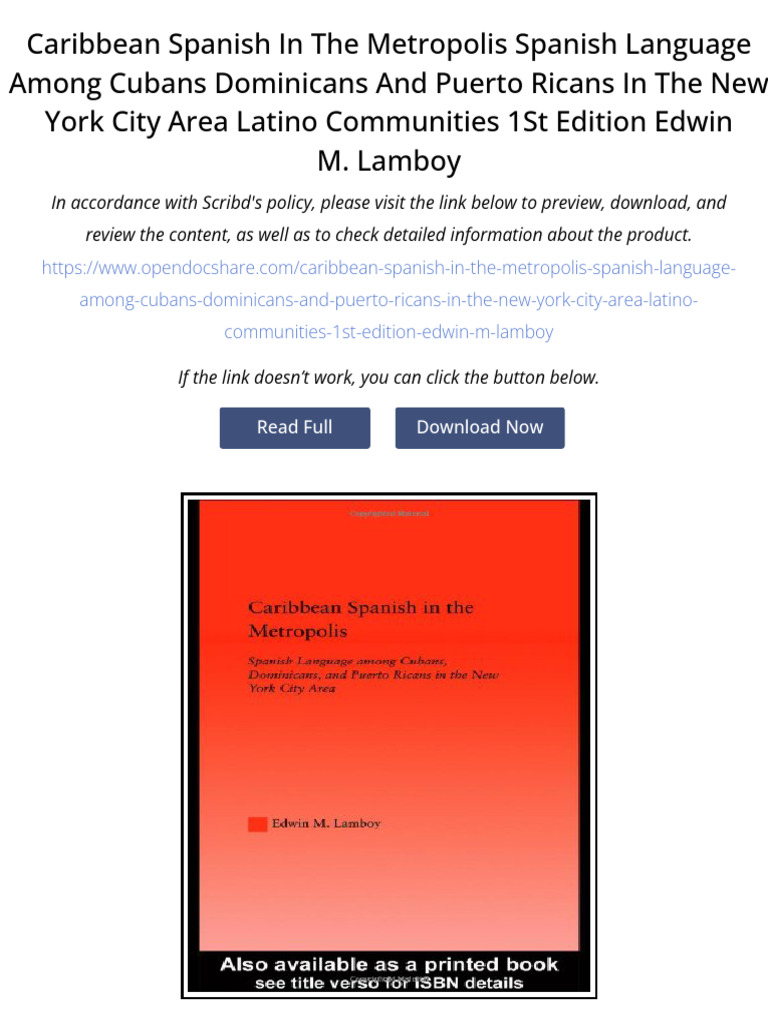 Caribbean Spanish in the Metropolis Spanish Language among Cubans ...