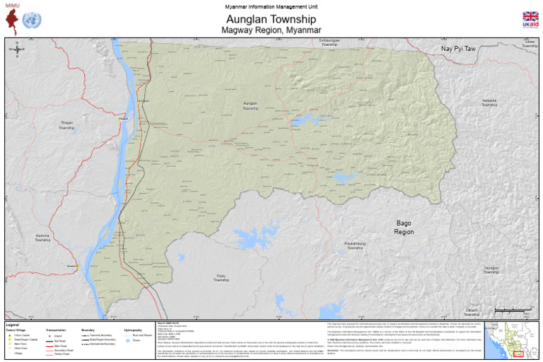 TSP Map VL Aunglan - Magway MIMU154v05 20apr2020 A1 Eng | PDF | Myanmar