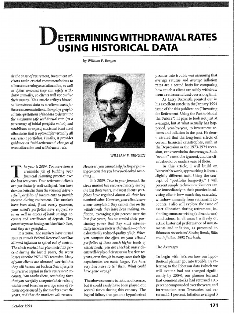 7 Determining Withdrawal Rates Using Historical Data | PDF