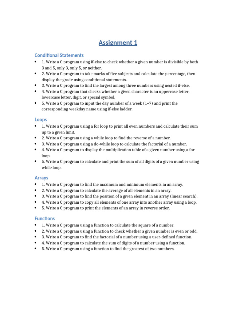 C Programming Assignment | PDF