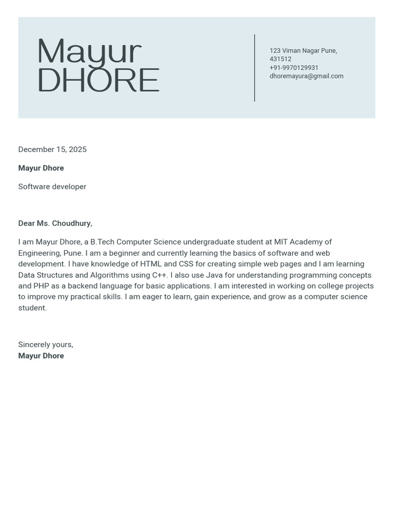 Cover Letter Doc in Dark Blue Pastel Blue Simple Style_20251215_103438 ...