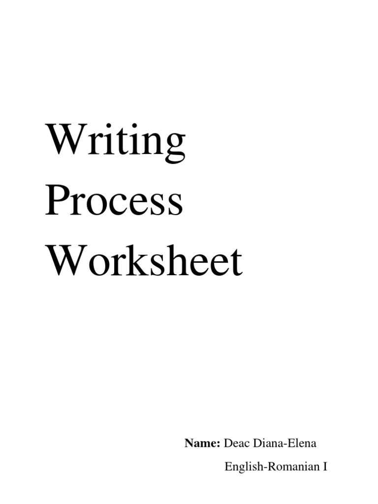 Writing Process Worksheet | PDF