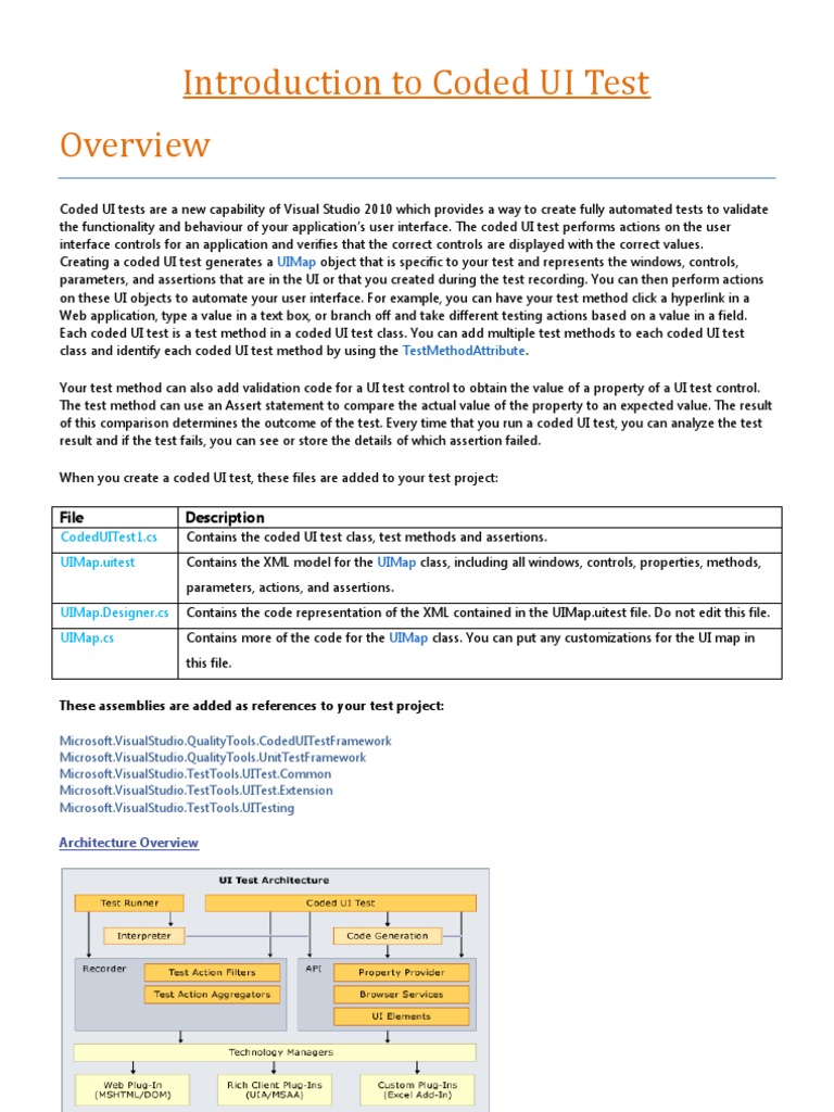Coded UI Automation - User Guide | PDF | Microsoft Visual Studio ...