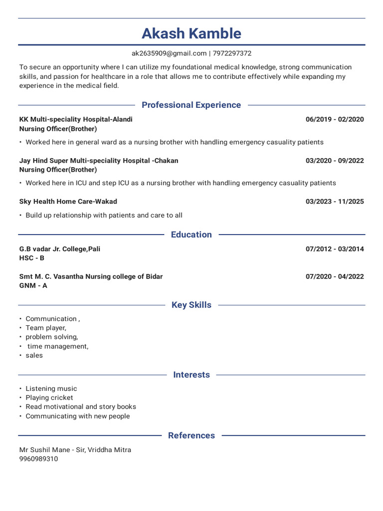 Akash Kamble - CV-1 | PDF