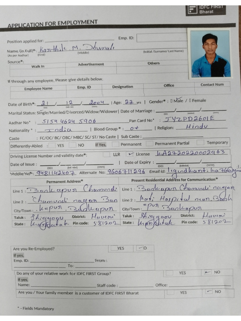 Application for Employment 1 | PDF