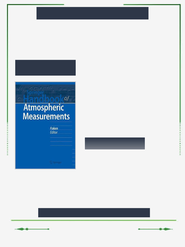 Springer Handbook of Atmospheric Measurements Thomas Foken eBook ...