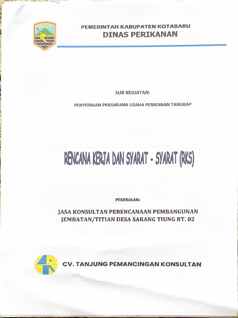 RKS Pembangunan Jembatan Titian Sarang Tiung | PDF