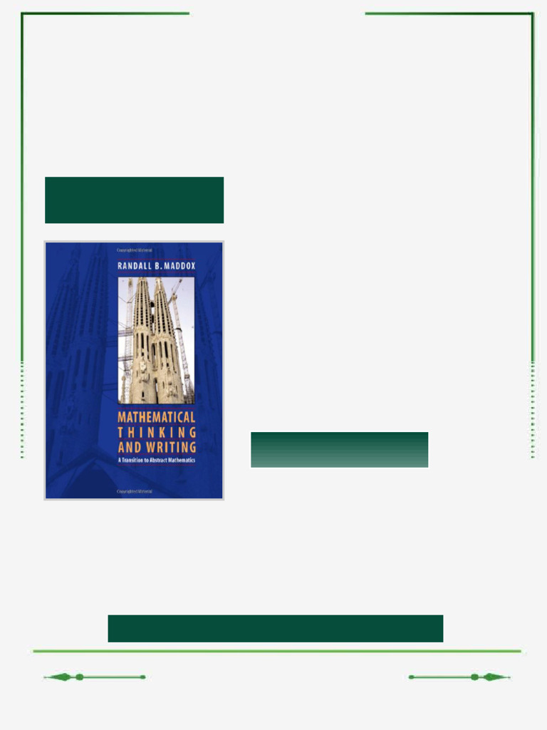 Mathematical Thinking and Writing A Transition to Abstract Mathematics ...