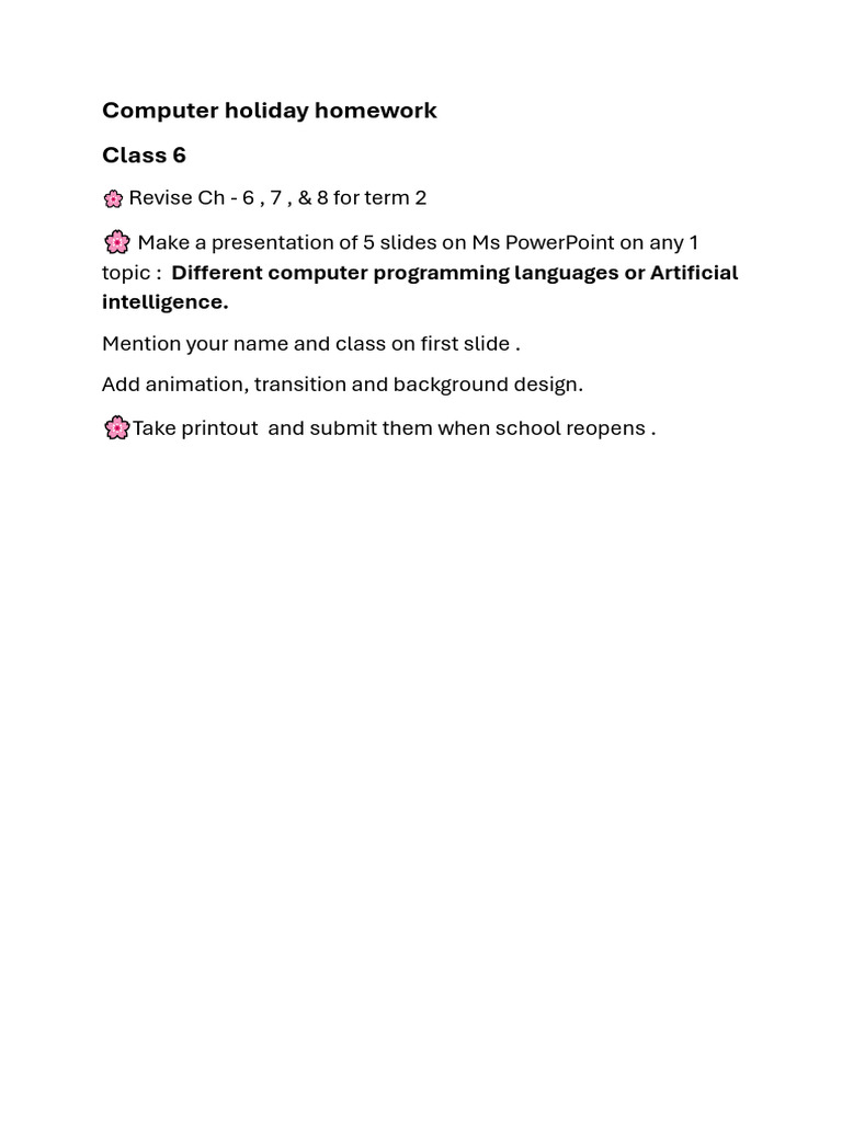 Computer Hhw CL 6 | PDF