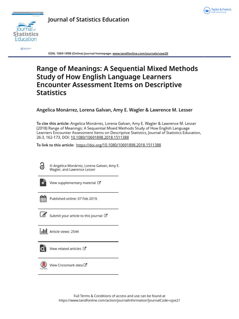 Range of Meanings A Sequential Mixed Methods Study of How English ...