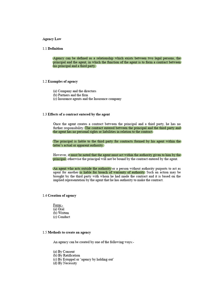 Agency (M) | PDF | Law Of Agency | Private Law