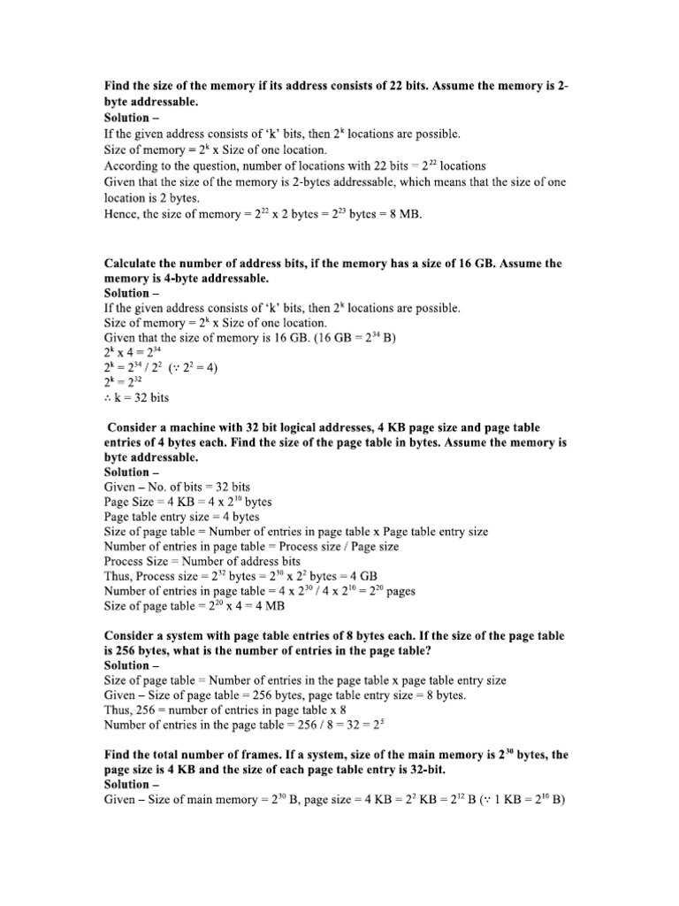 OS Numerical Problem With Solution | PDF