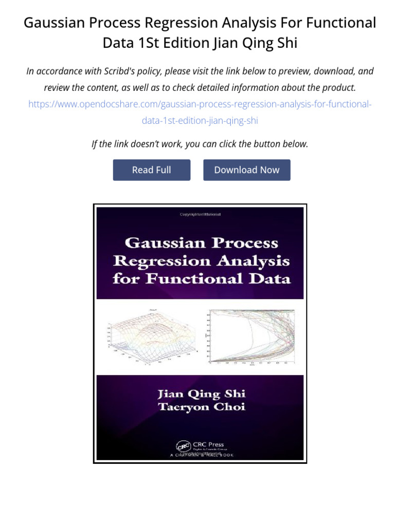 Gaussian Process Regression Analysis for Functional Data 1st Edition ...