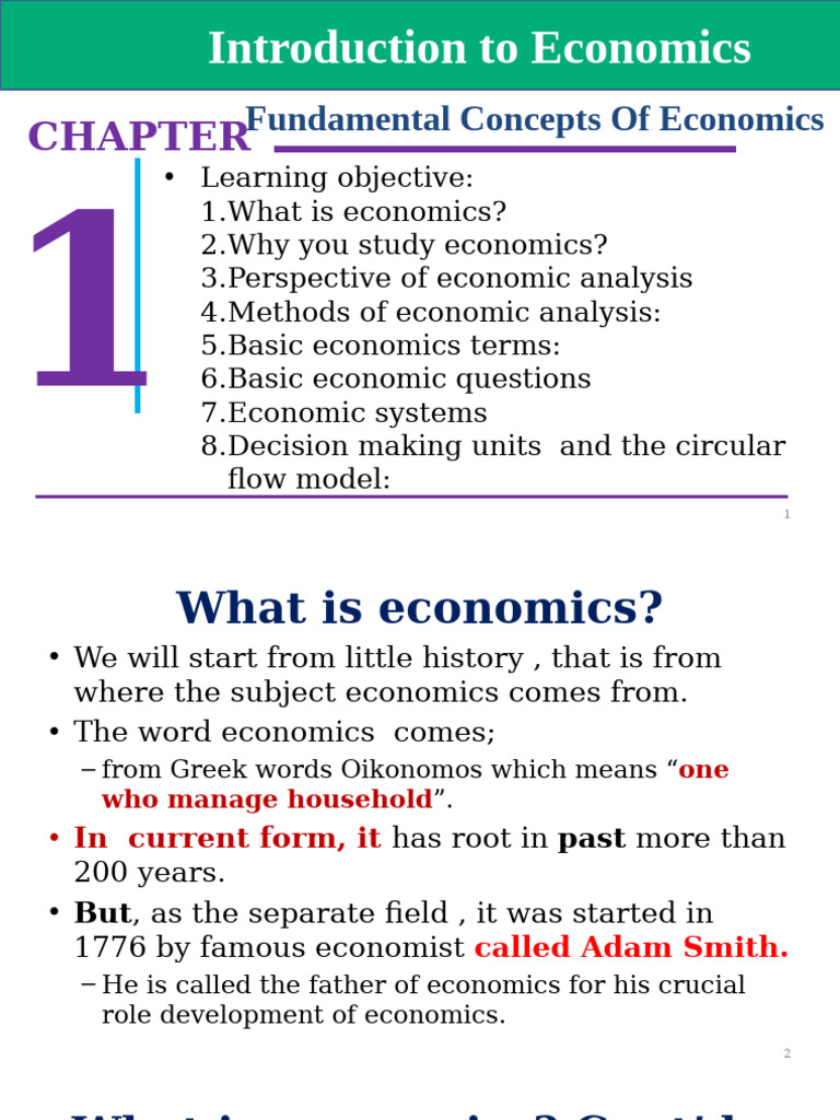 Chapter 1 | PDF | Economics | Economic System