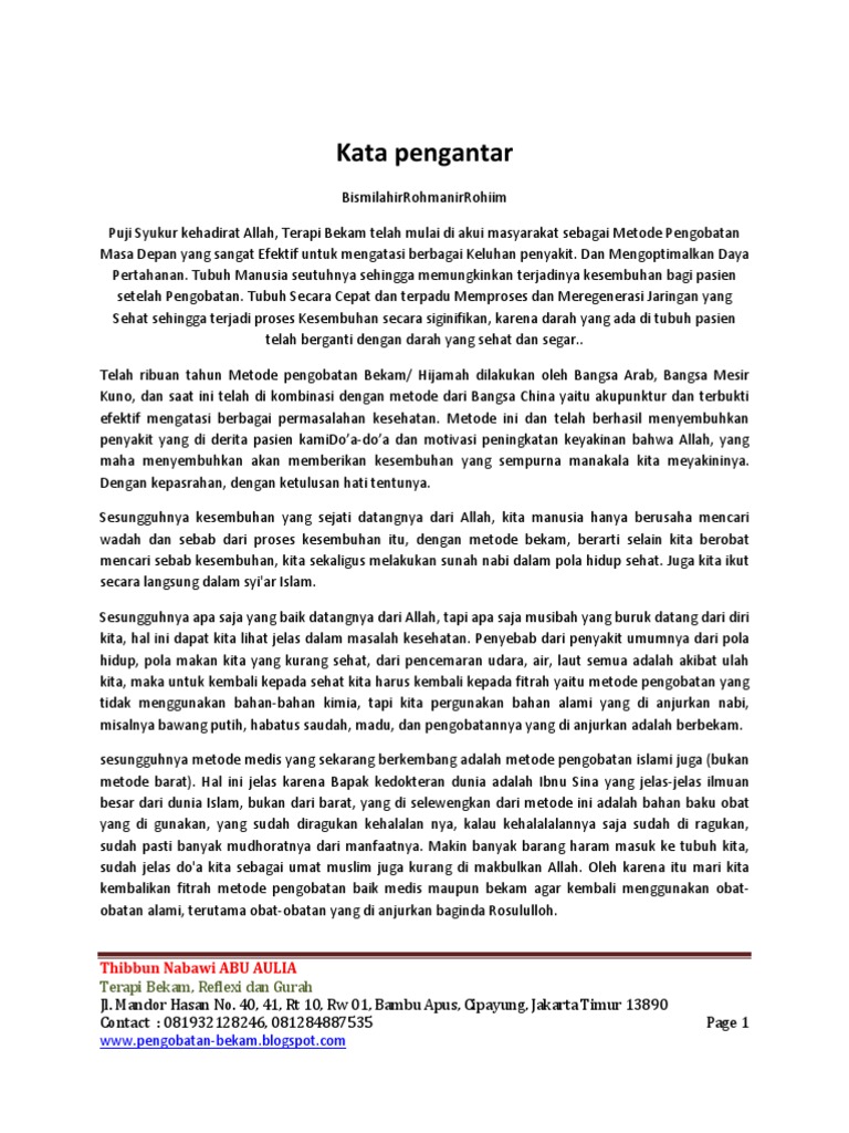 Terapi Bekam/ HIJAMAH | PDF