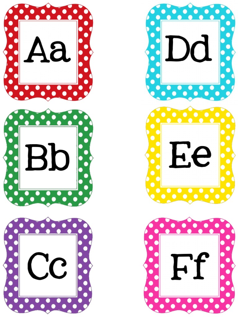 Multi Polka Dot Letters Upper and Lower | PDF