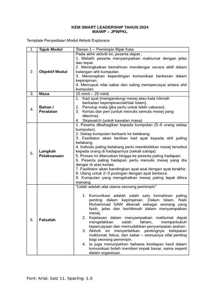 Template Penulisan Modul | PDF